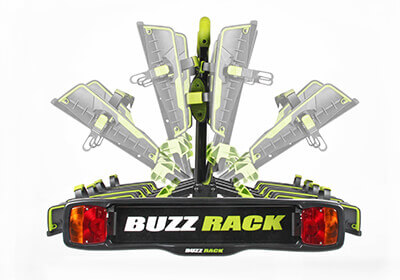 BUZZ RACK Buzzwing 4 bike tilting and folding rack BRP704.