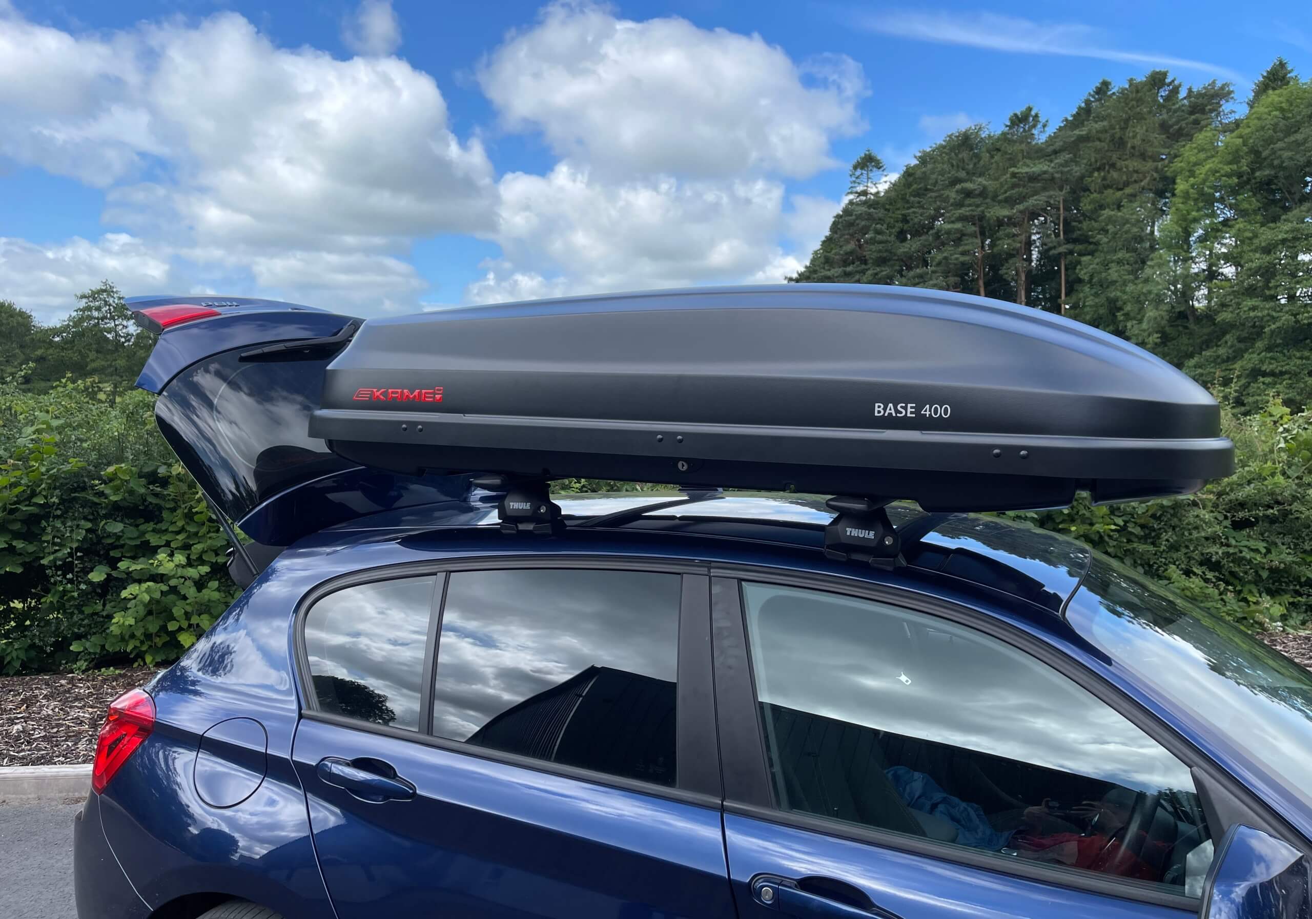 KAMEI Base 400 matt black DuoLift roof box, no. KM400.